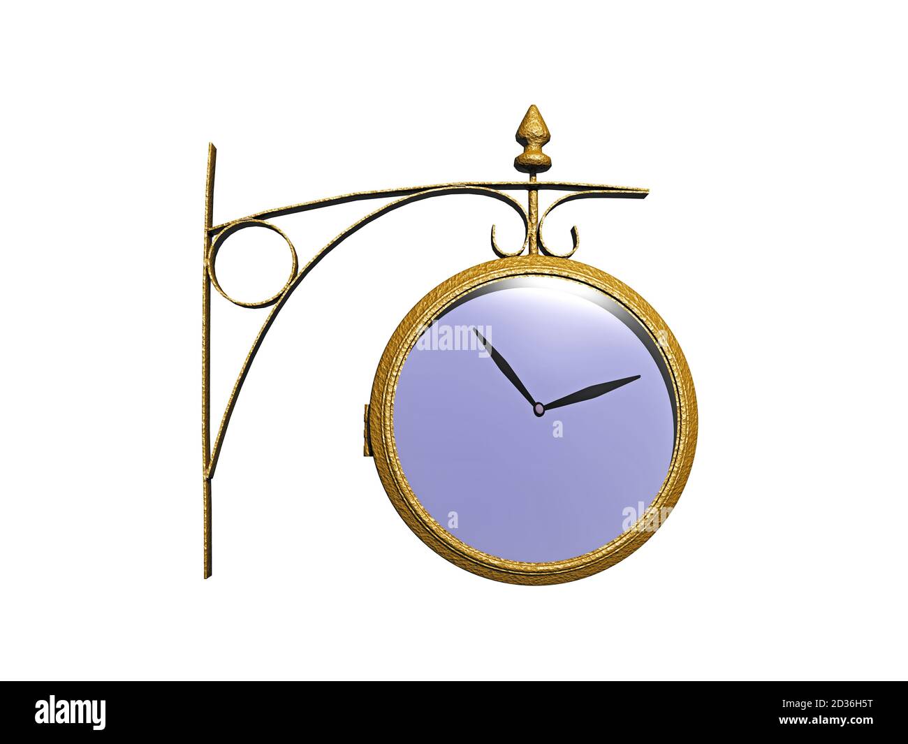 large metallic clock hangs on the house wall Stock Photo - Alamy