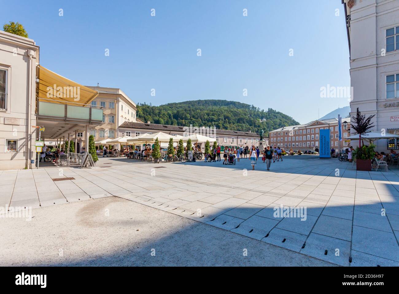 Mozartplatz, a historic landmark in central Salzburg. It is a square ...