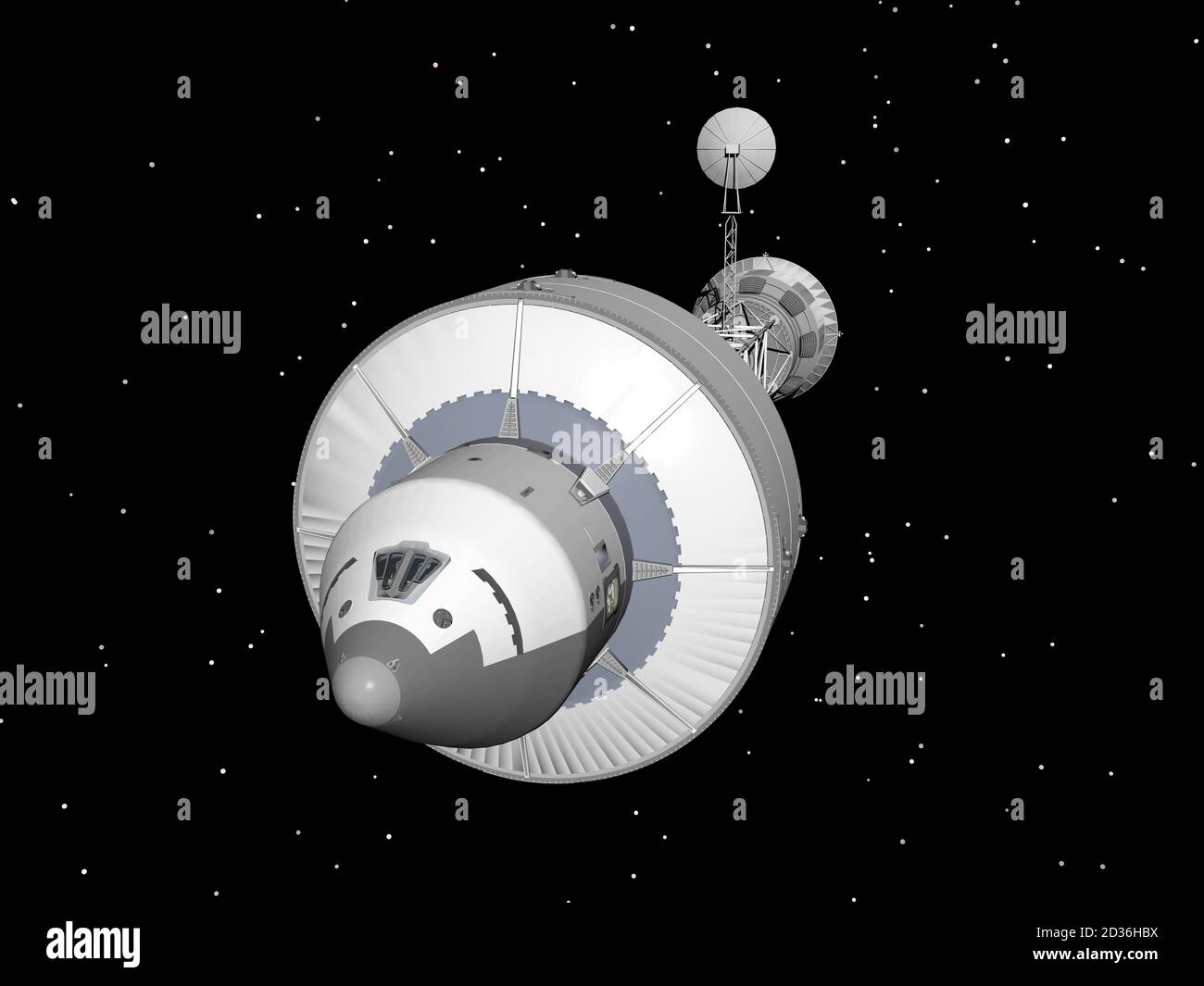 Spaceship and space station in space Stock Photo - Alamy