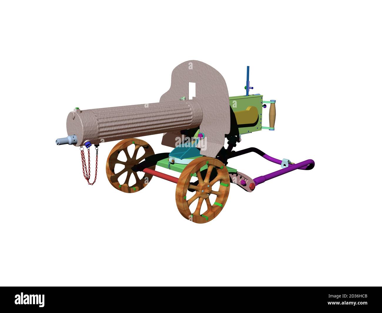 Artillery gun on the field Stock Photo - Alamy