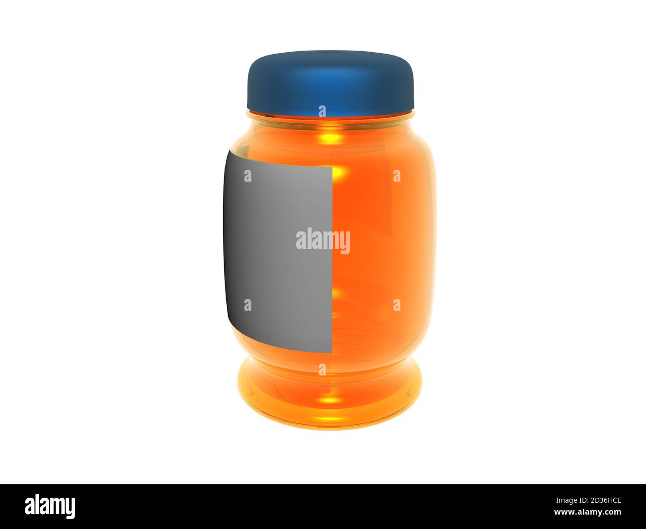 orange glass vial with blue cap Stock Photo - Alamy