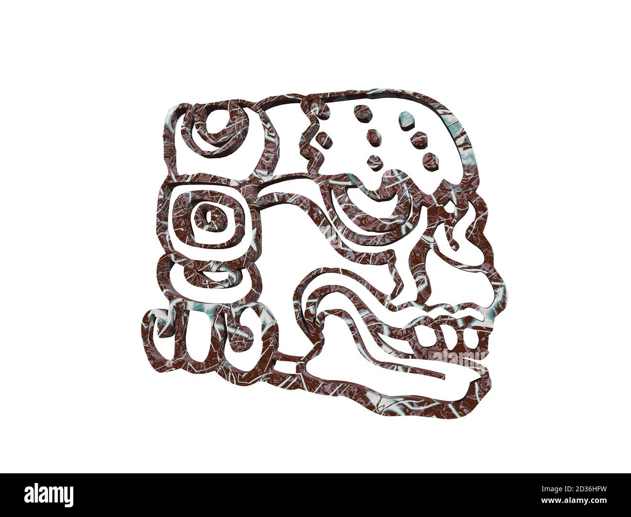 old red aztec head Stock Photo - Alamy