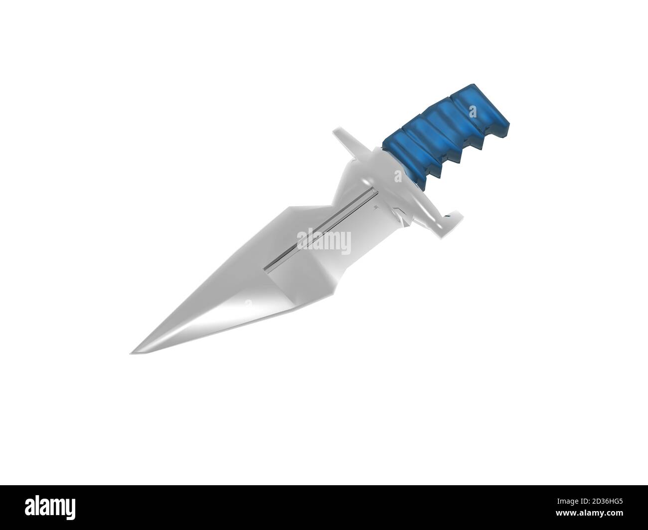 sharp hunting knife with blue handle Stock Photo - Alamy