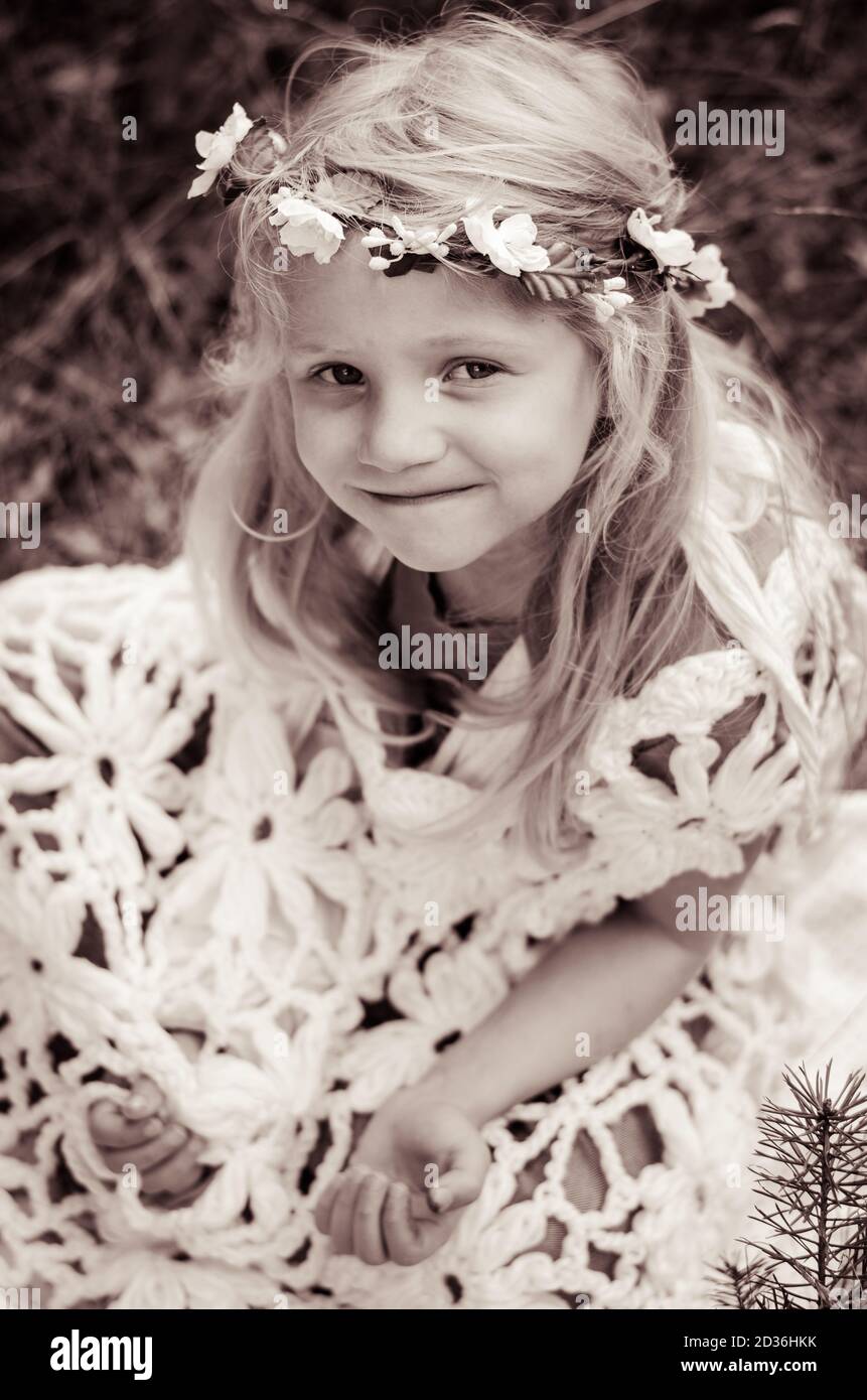 little adorable blond girl portrait Stock Photo - Alamy