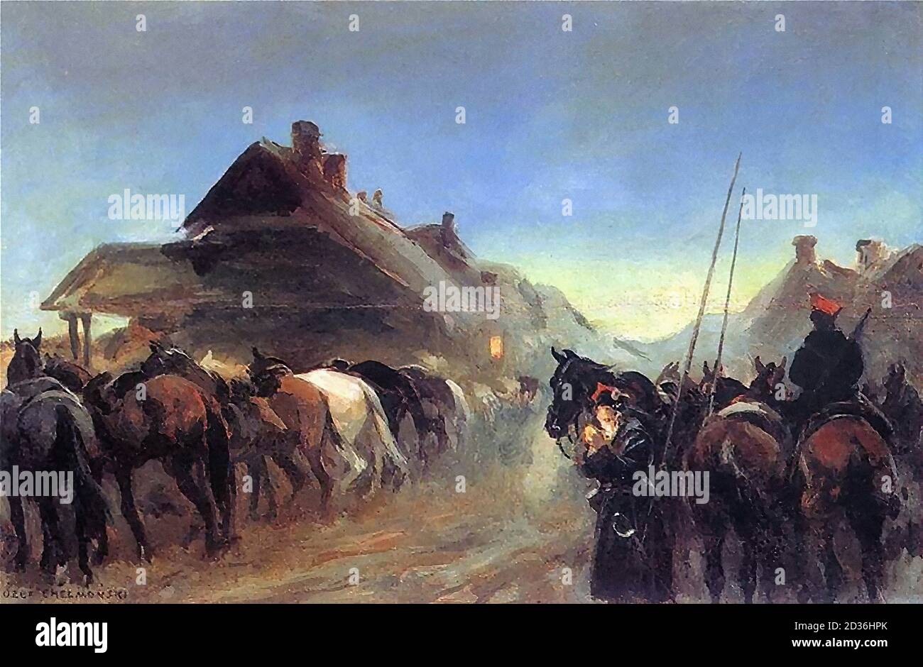 Chelmonski Józef - Insurgents on Stop - Polish School Stock Photo - Alamy