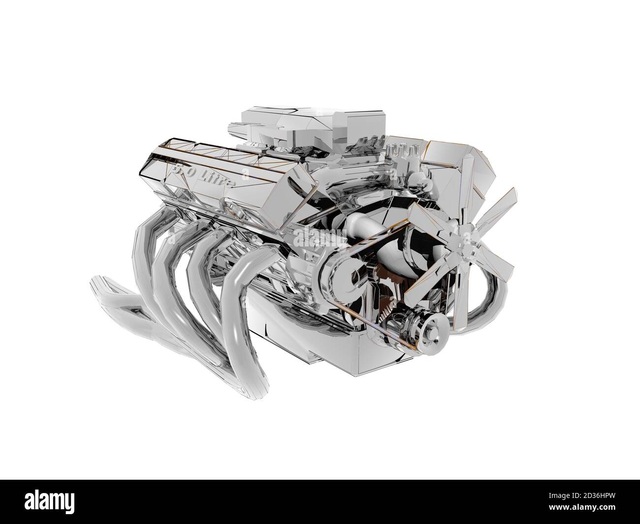 steel car engine block with manifold Stock Photo - Alamy