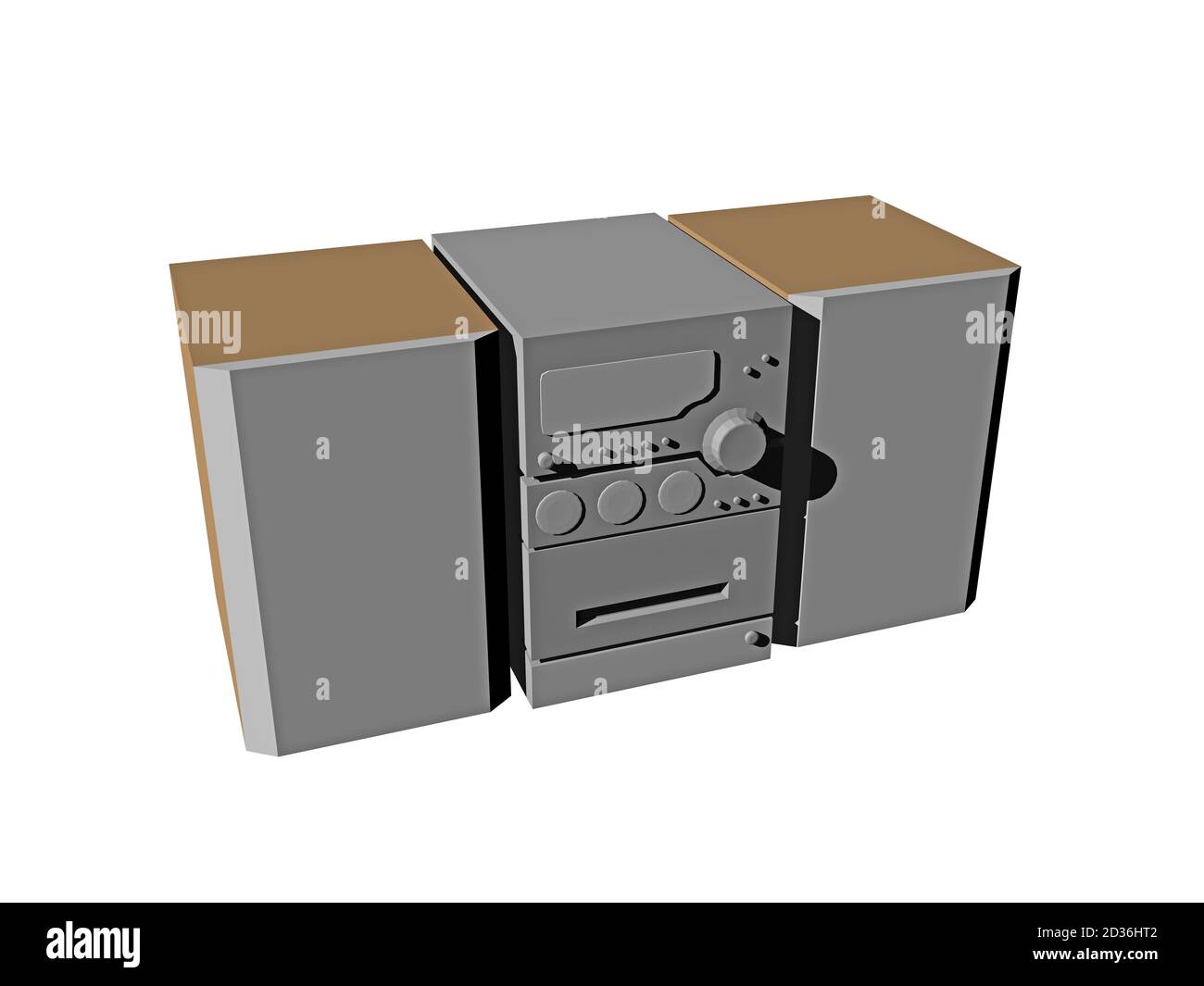 Music system with speakers and radio Stock Photo - Alamy