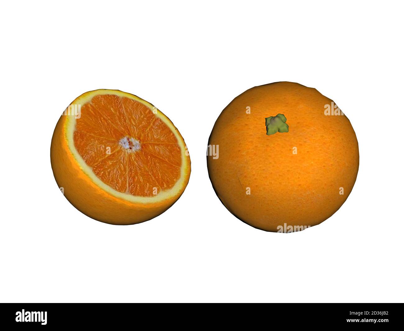 juicy orange divided in half Stock Photo - Alamy