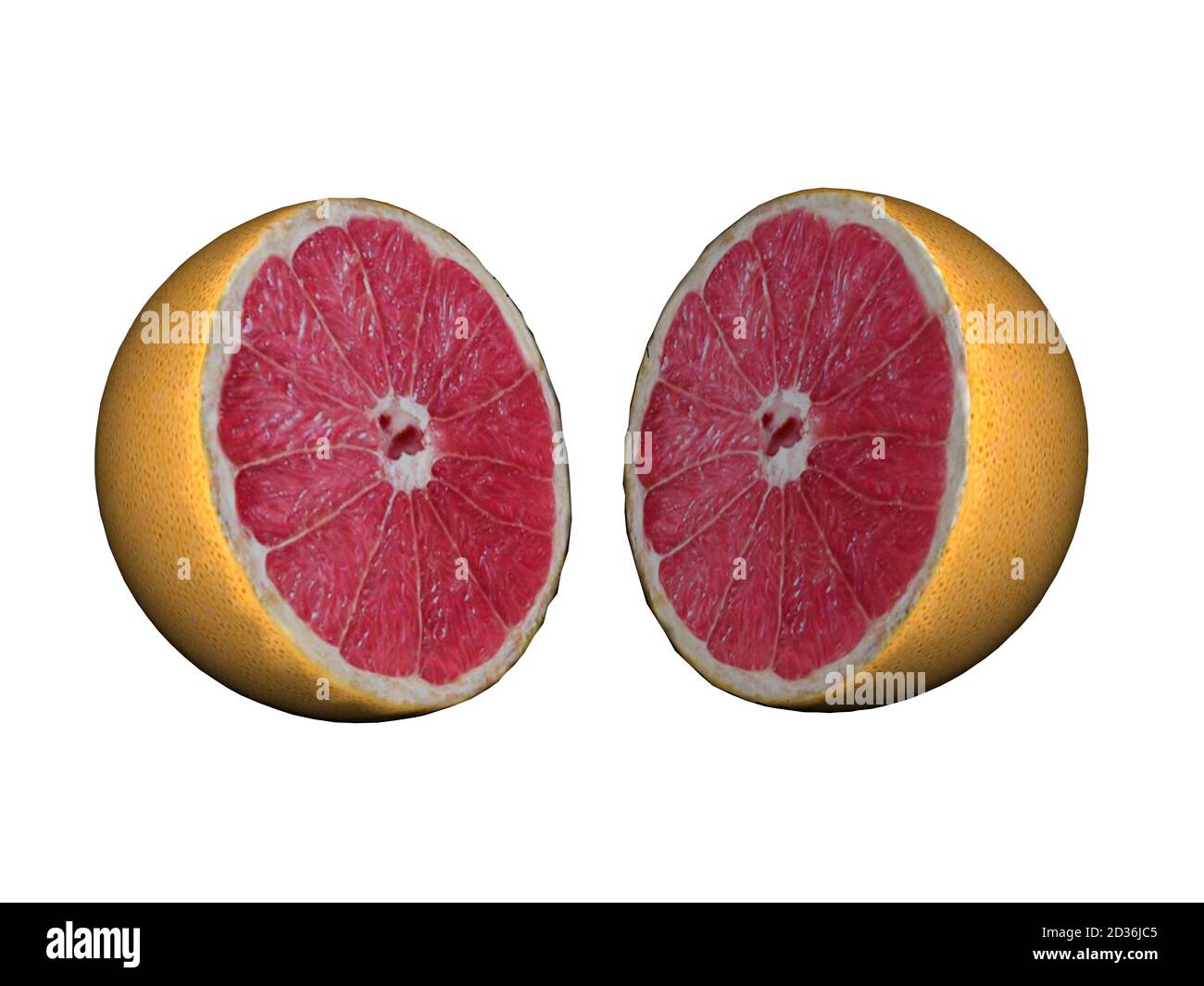 juicy orange divided in half Stock Photo - Alamy