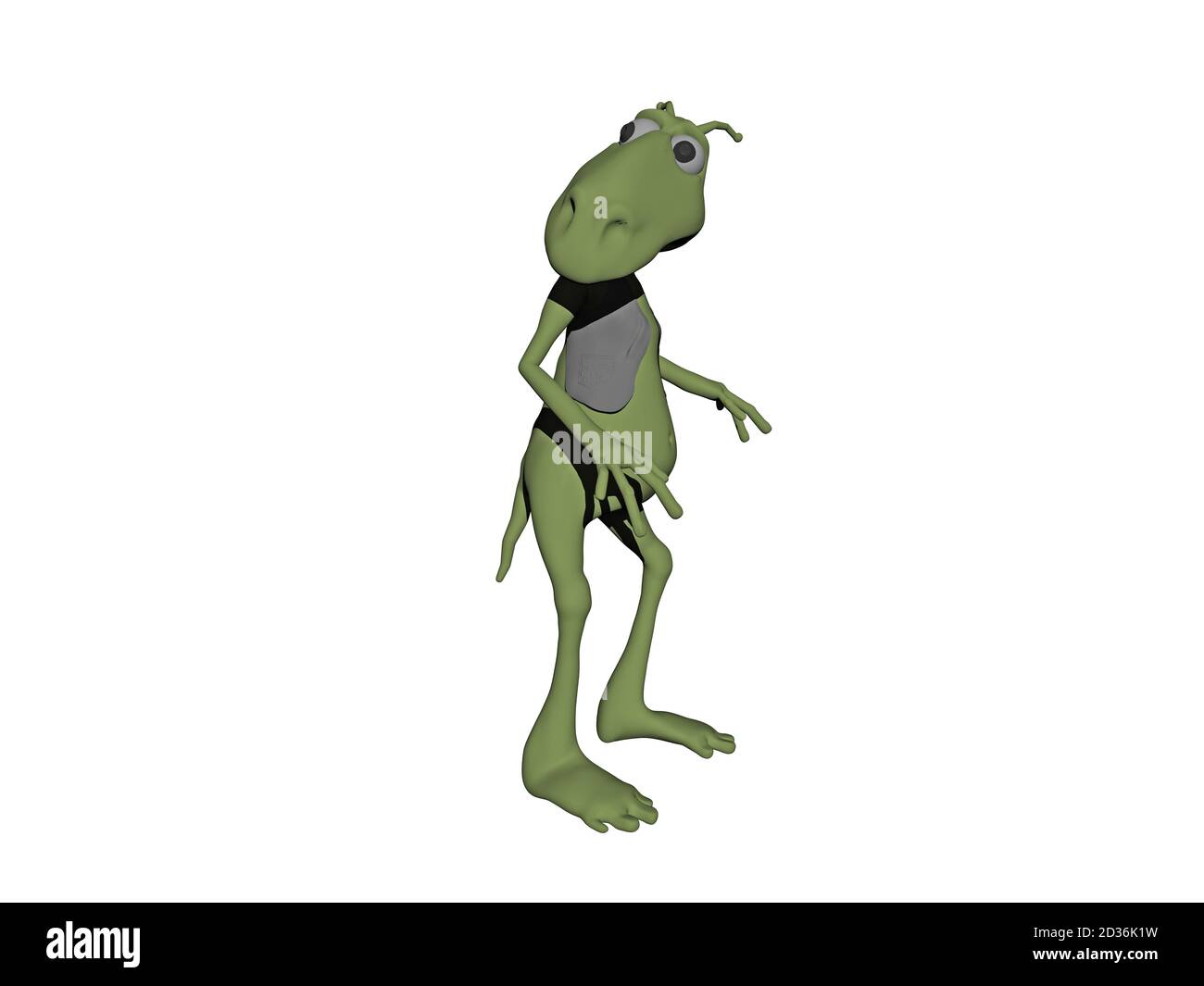 little green alien with thin limbs Stock Photo - Alamy