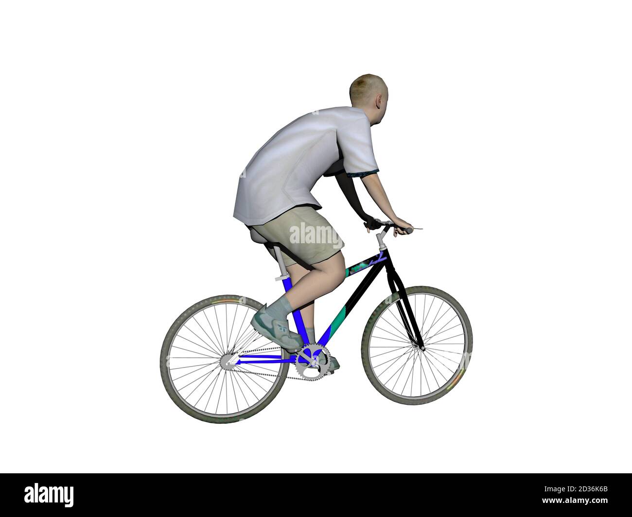 man with crooked back on bike Stock Photo - Alamy