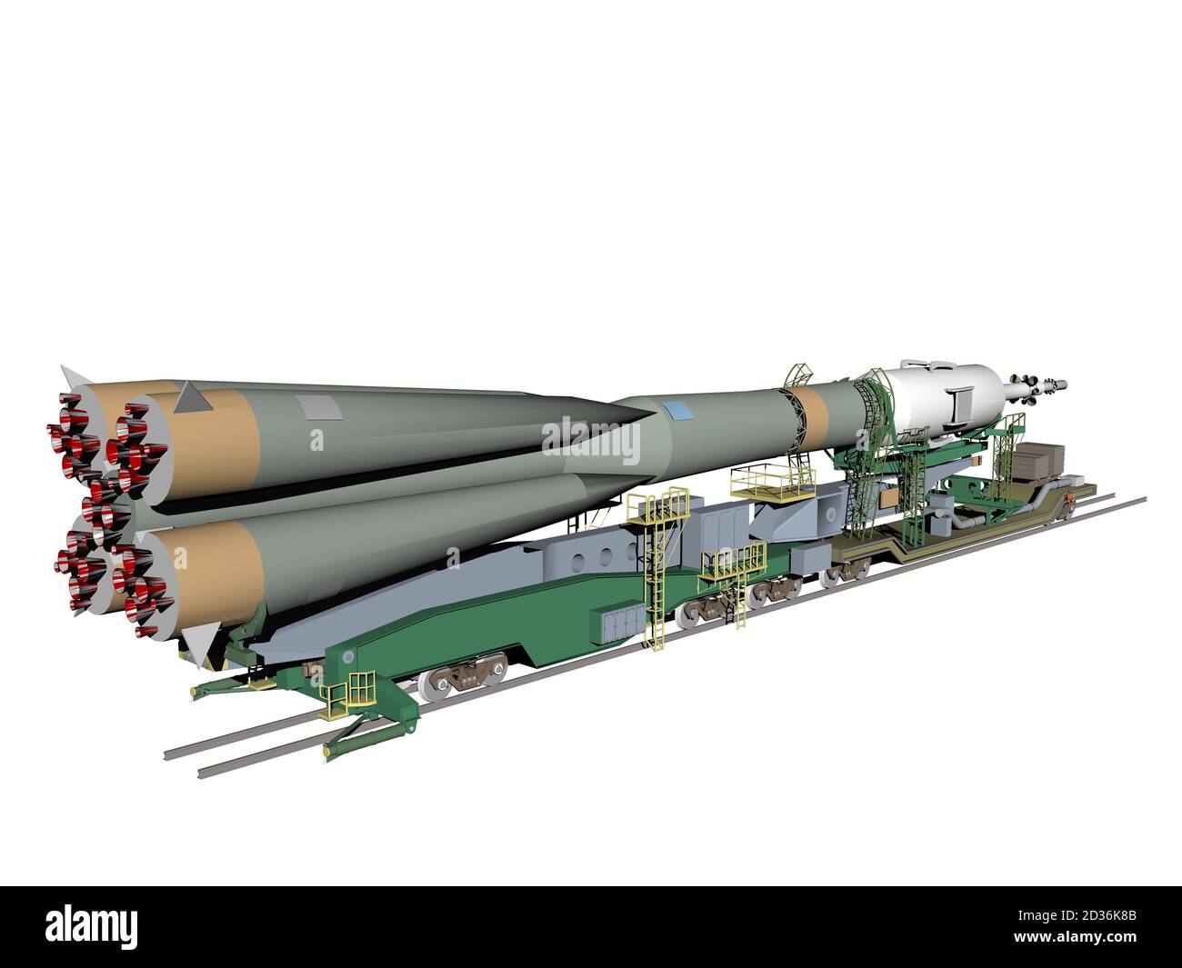 Russian Soyuz rocket at launch site Stock Photo - Alamy