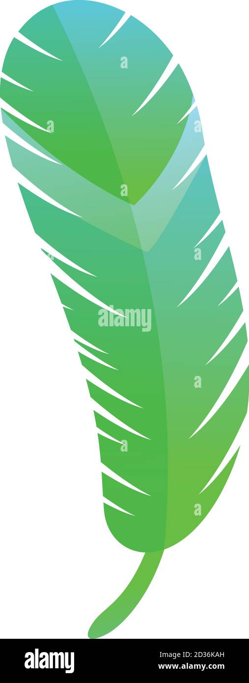 Green feather icon. Cartoon of green feather vector icon for web design ...
