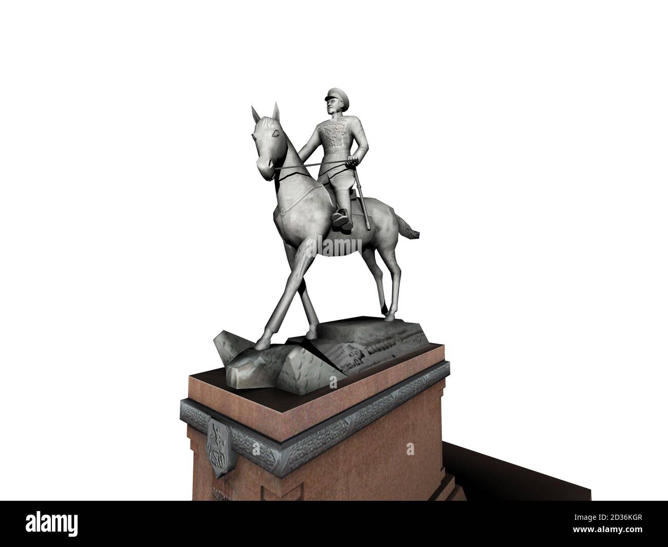 high equestrian statue on base as a monument Stock Photo - Alamy