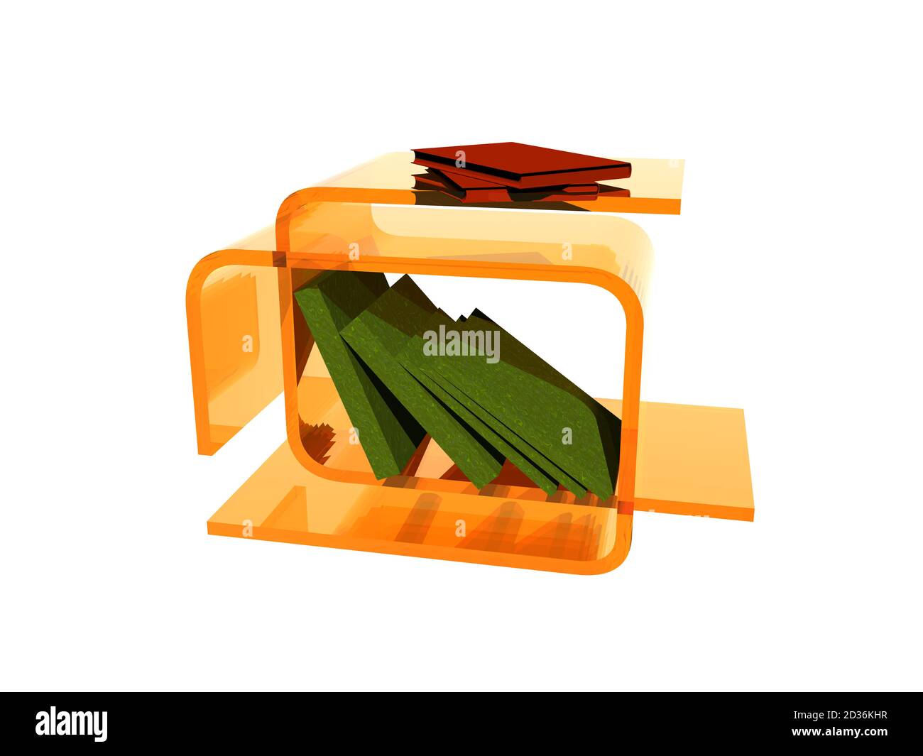 orange plexiglass side table in the living room Stock Photo - Alamy