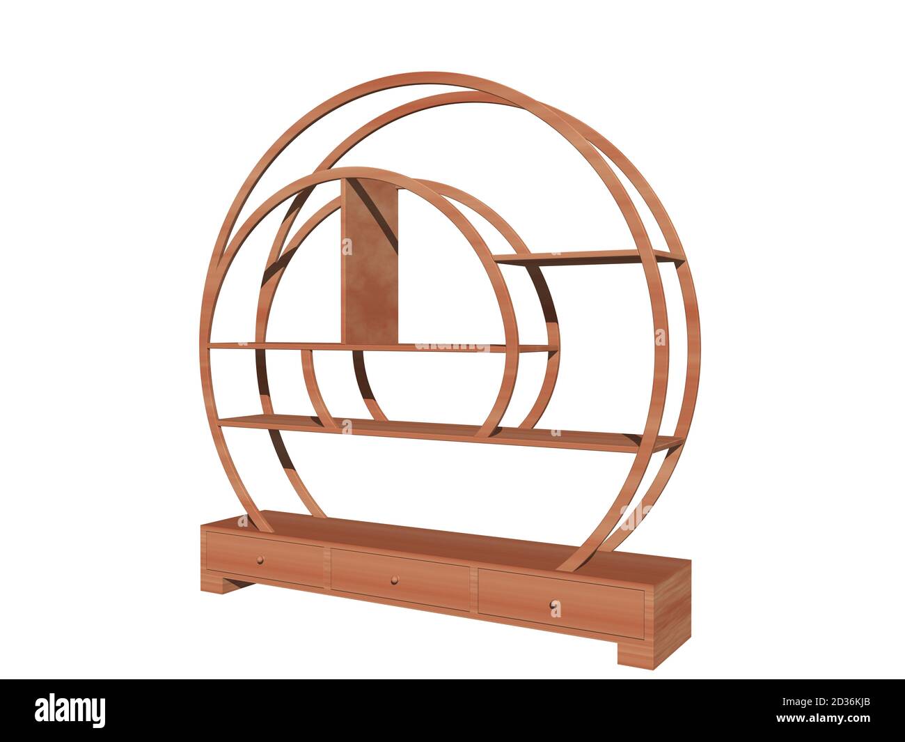 round wooden shelf in the living room Stock Photo - Alamy