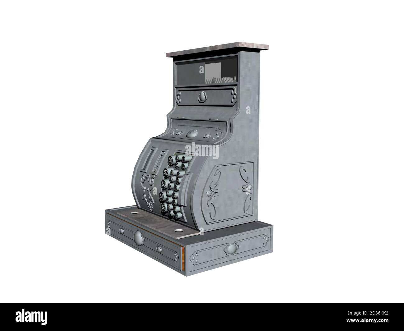 old fashioned analog cash register with buttons Stock Photo - Alamy
