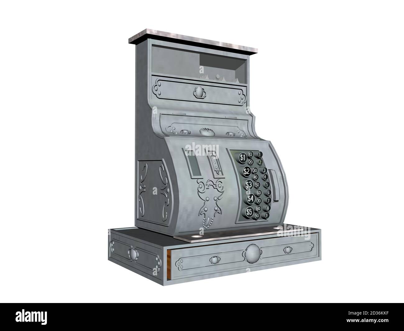 old fashioned analog cash register with buttons Stock Photo - Alamy