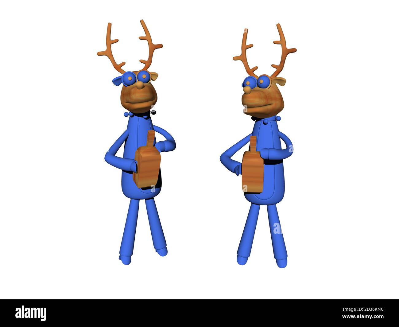 Cartoon little man with antlers and beer glass Stock Photo - Alamy