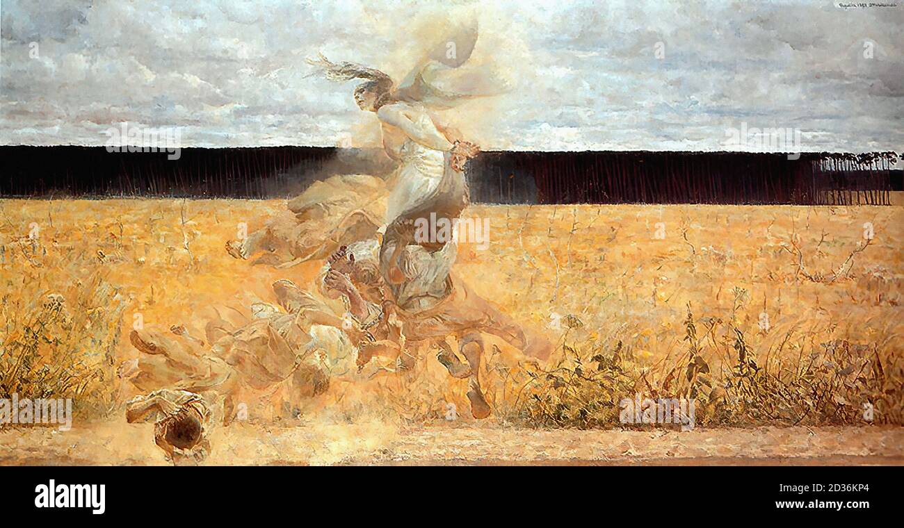 Malczewski Jacek - in the Dust Storm - Polish School Stock Photo - Alamy