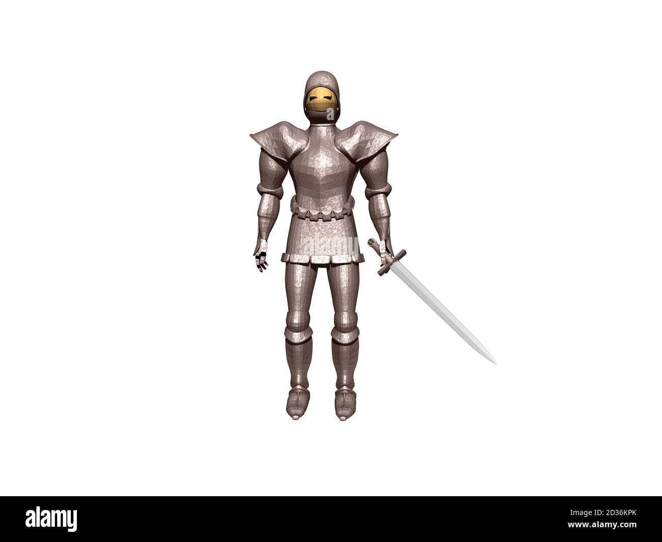 medieval knight in armor with sword Stock Photo - Alamy
