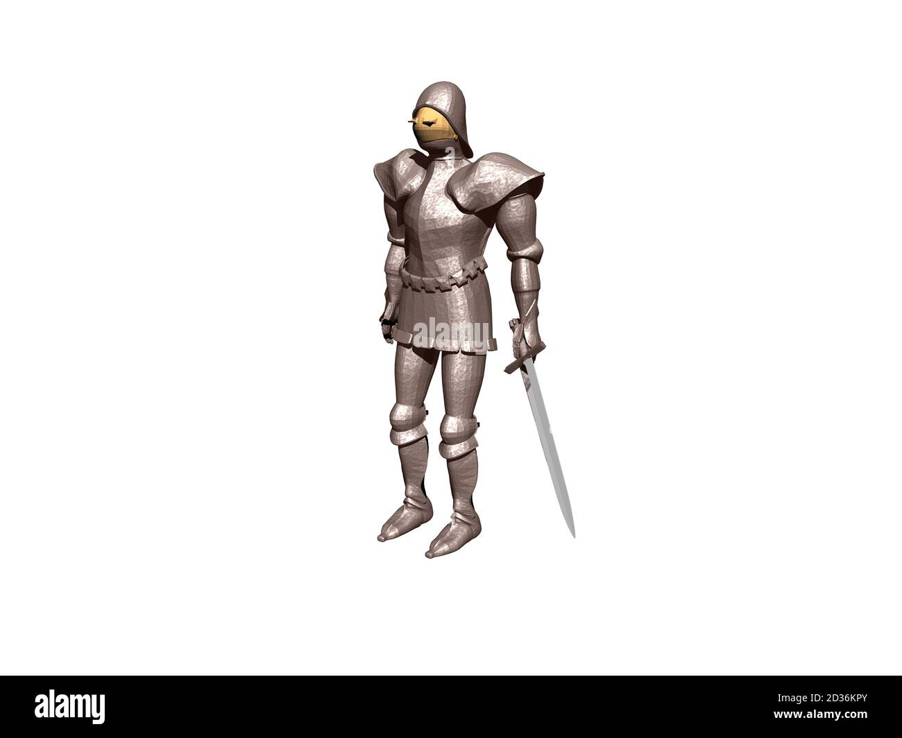 medieval knight in armor with sword Stock Photo - Alamy