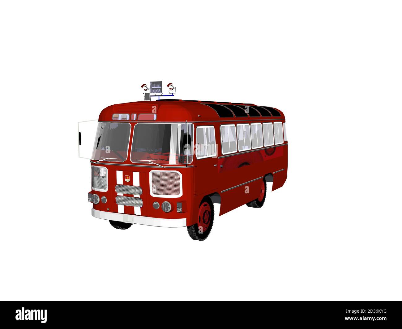 old-fashioned red fire engine car Stock Photo - Alamy