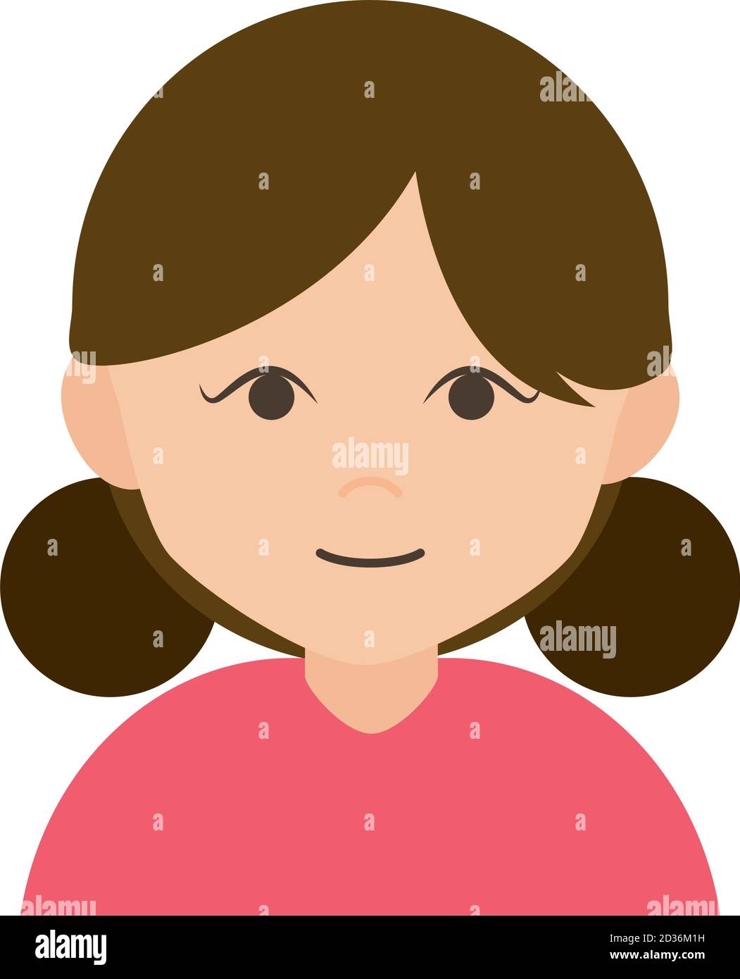 woman cartoon character female with bun hair flat icon vector ...