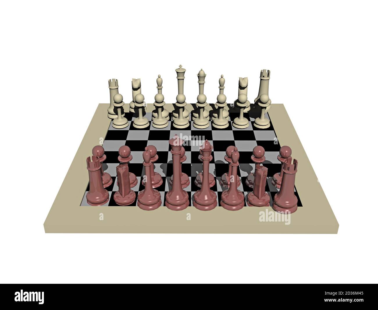 wooden chess board with game pieces Stock Photo - Alamy