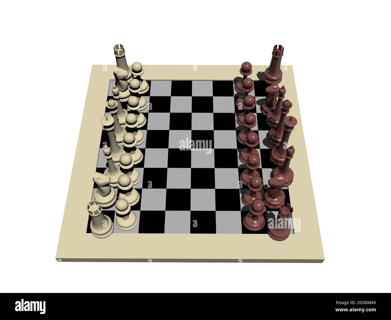 wooden chess board with game pieces Stock Photo - Alamy