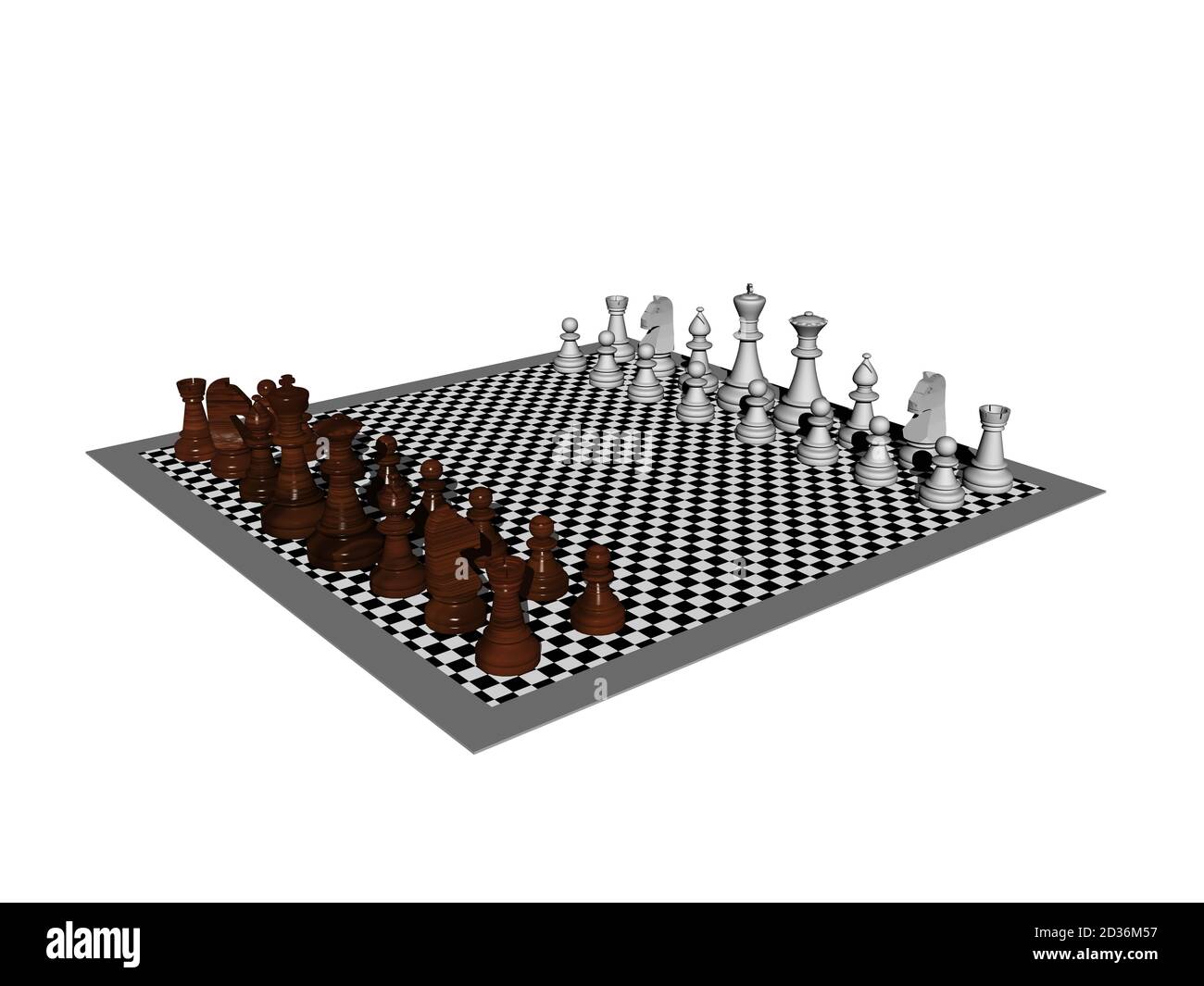 Chess board with set up chess pieces Stock Photo - Alamy