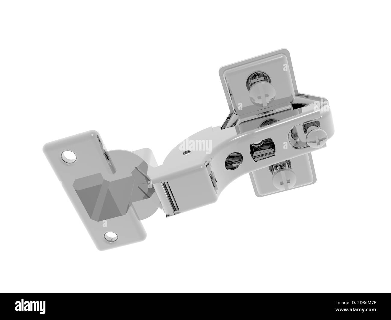 Stainless steel hinge for furniture Stock Photo - Alamy