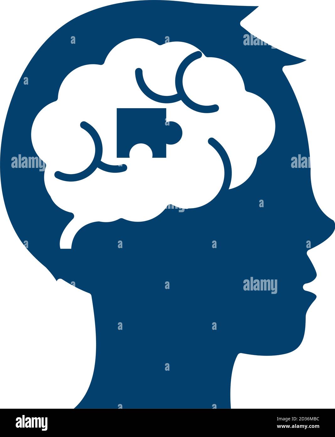 human head brain puzzle creativity silhouette icon vector illustration ...