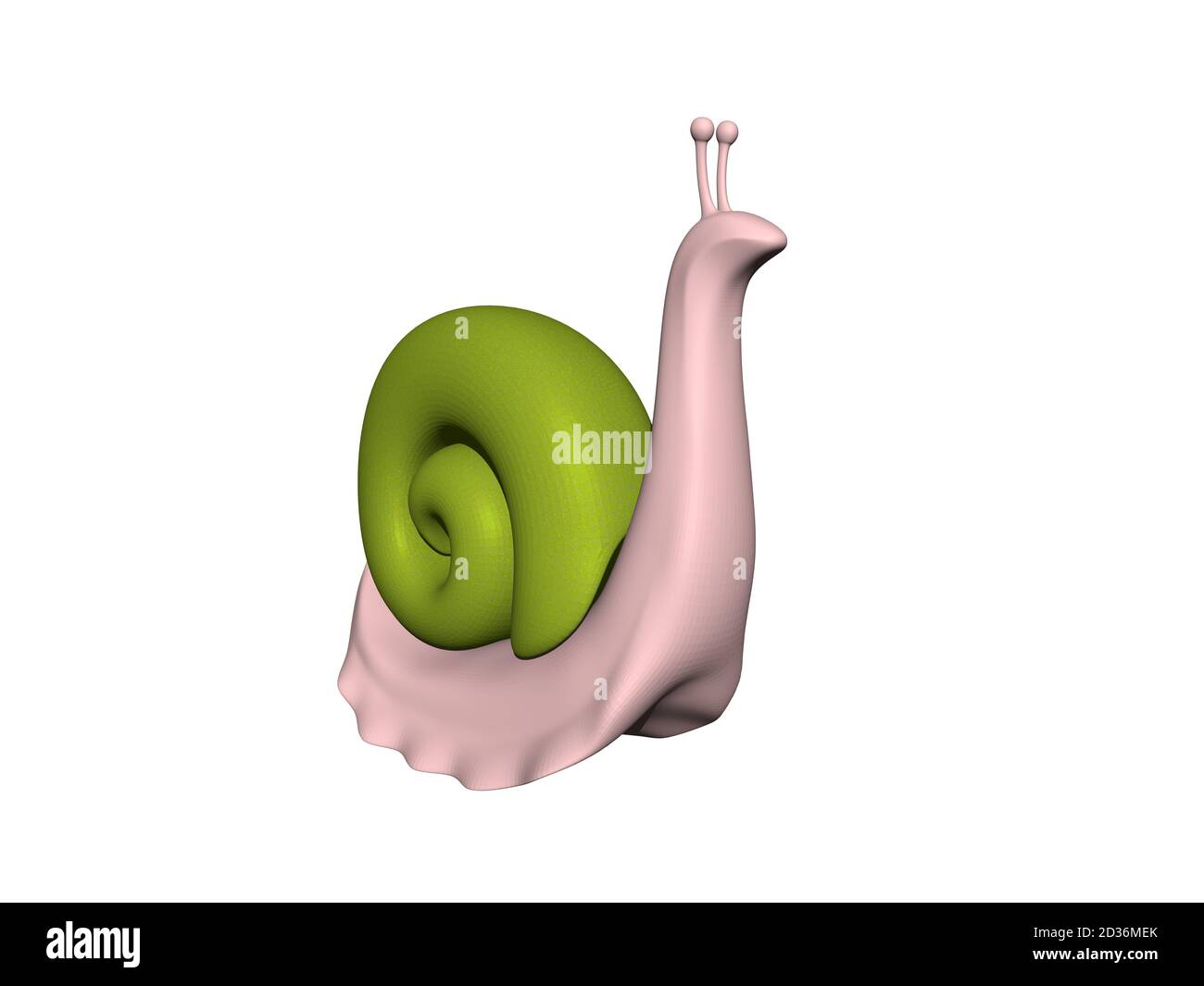 pink snail with green casing Stock Photo - Alamy