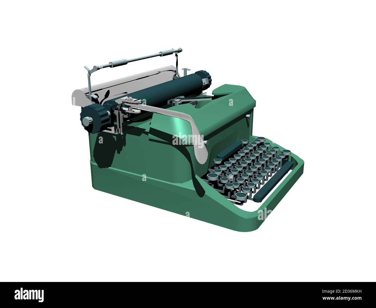 old fashioned green typewriter for letters Stock Photo - Alamy