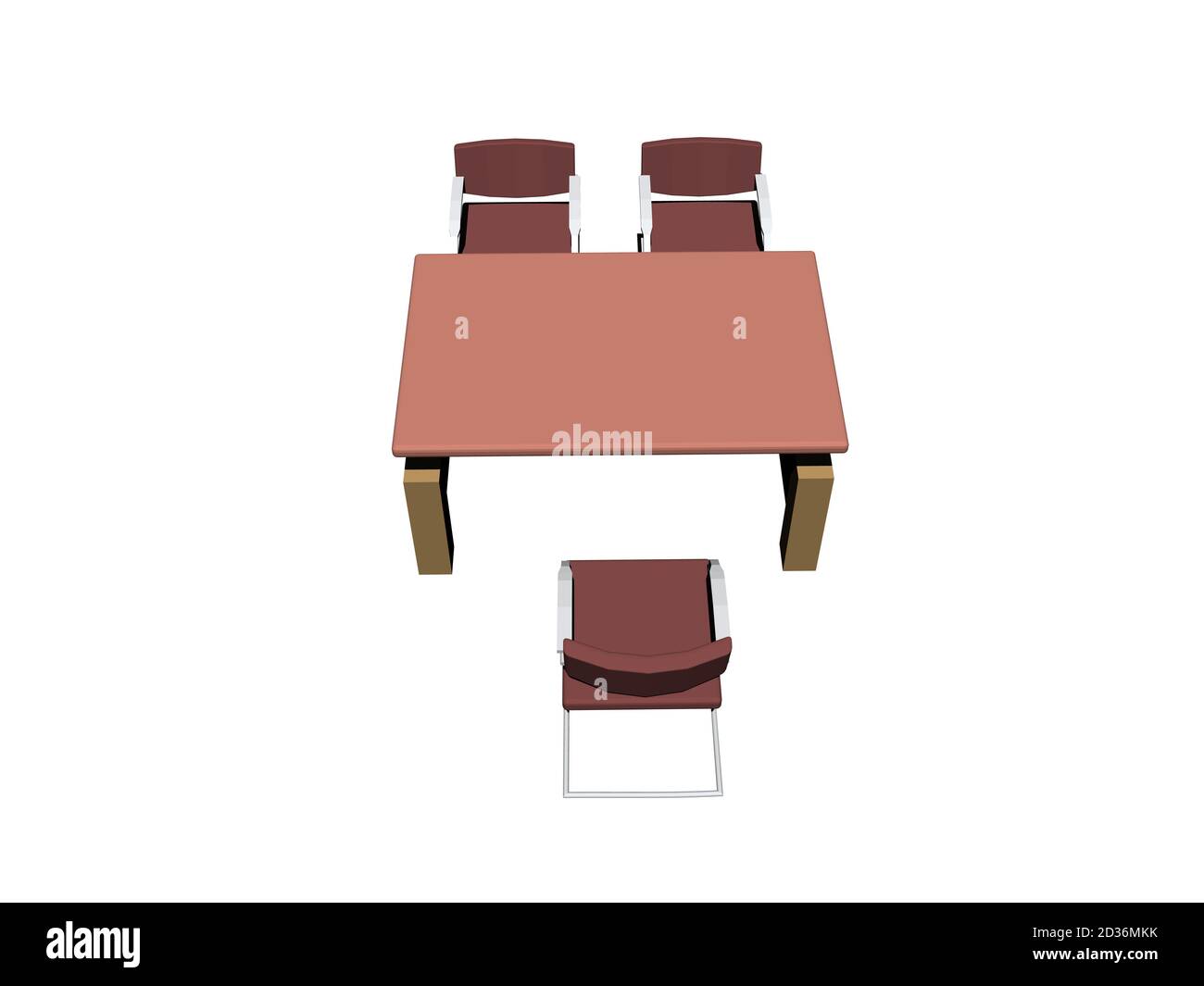 wooden dining table with chairs Stock Photo - Alamy