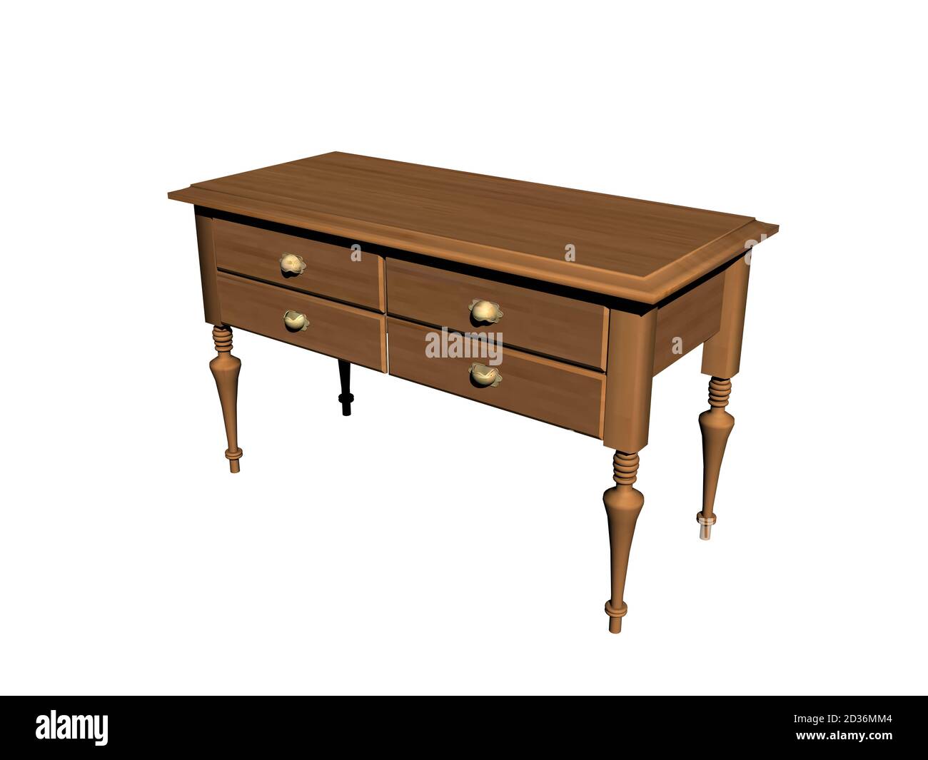 wooden table with drawers Stock Photo - Alamy
