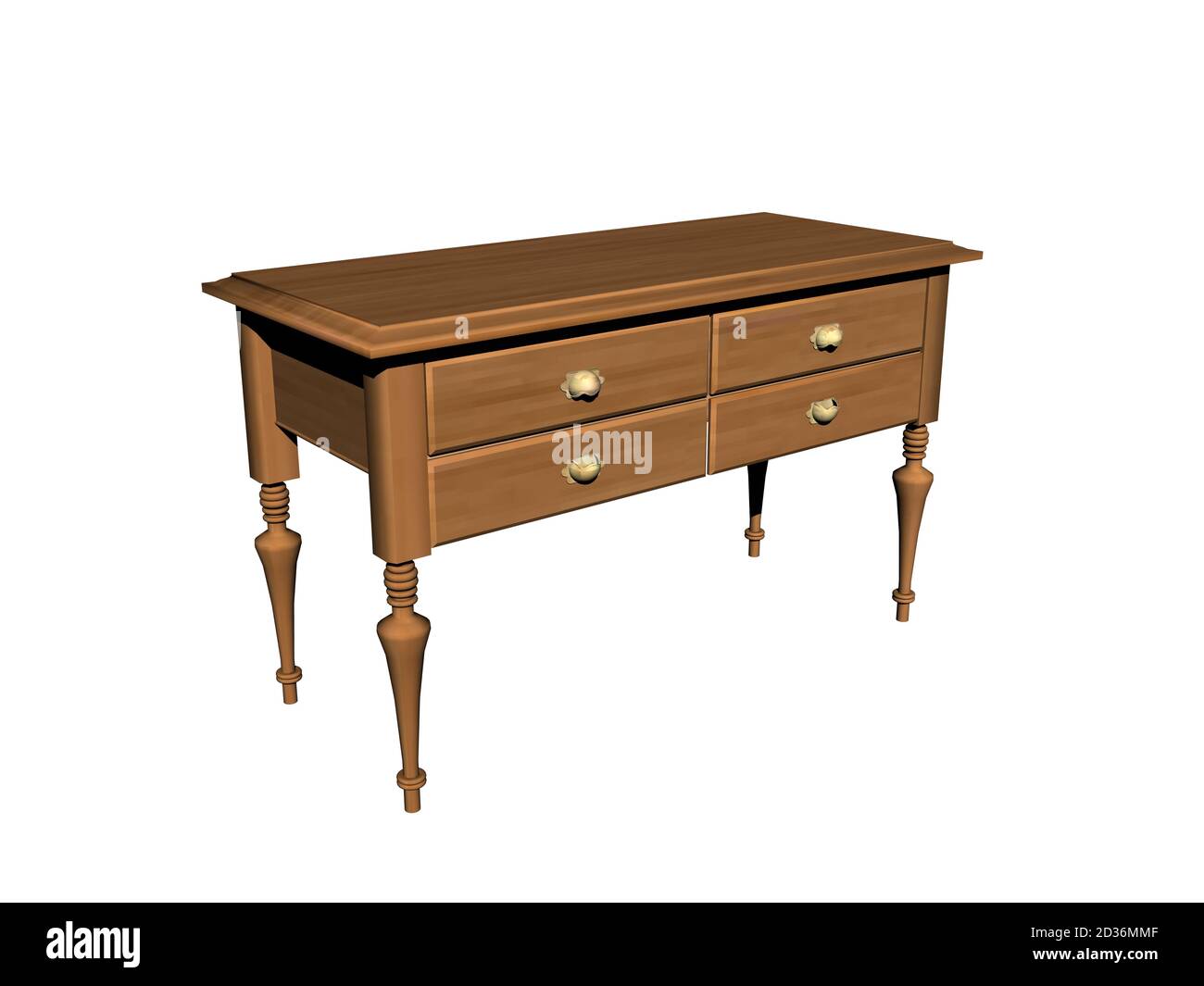 wooden table with drawers Stock Photo - Alamy