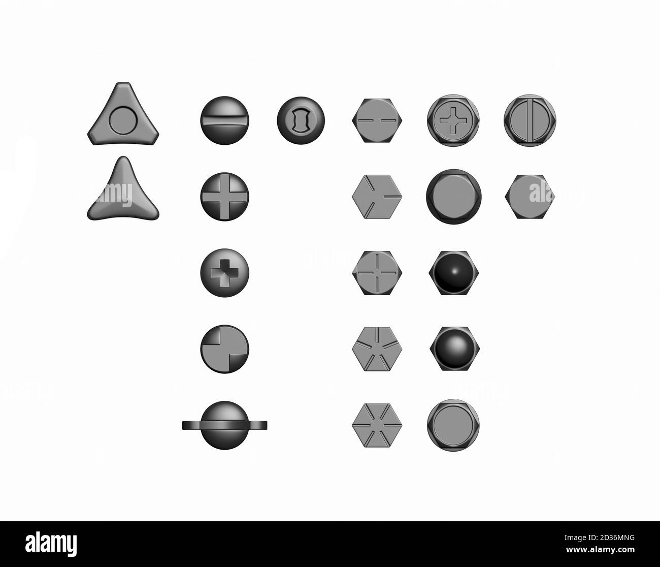 Metal screw heads with notches Stock Photo - Alamy