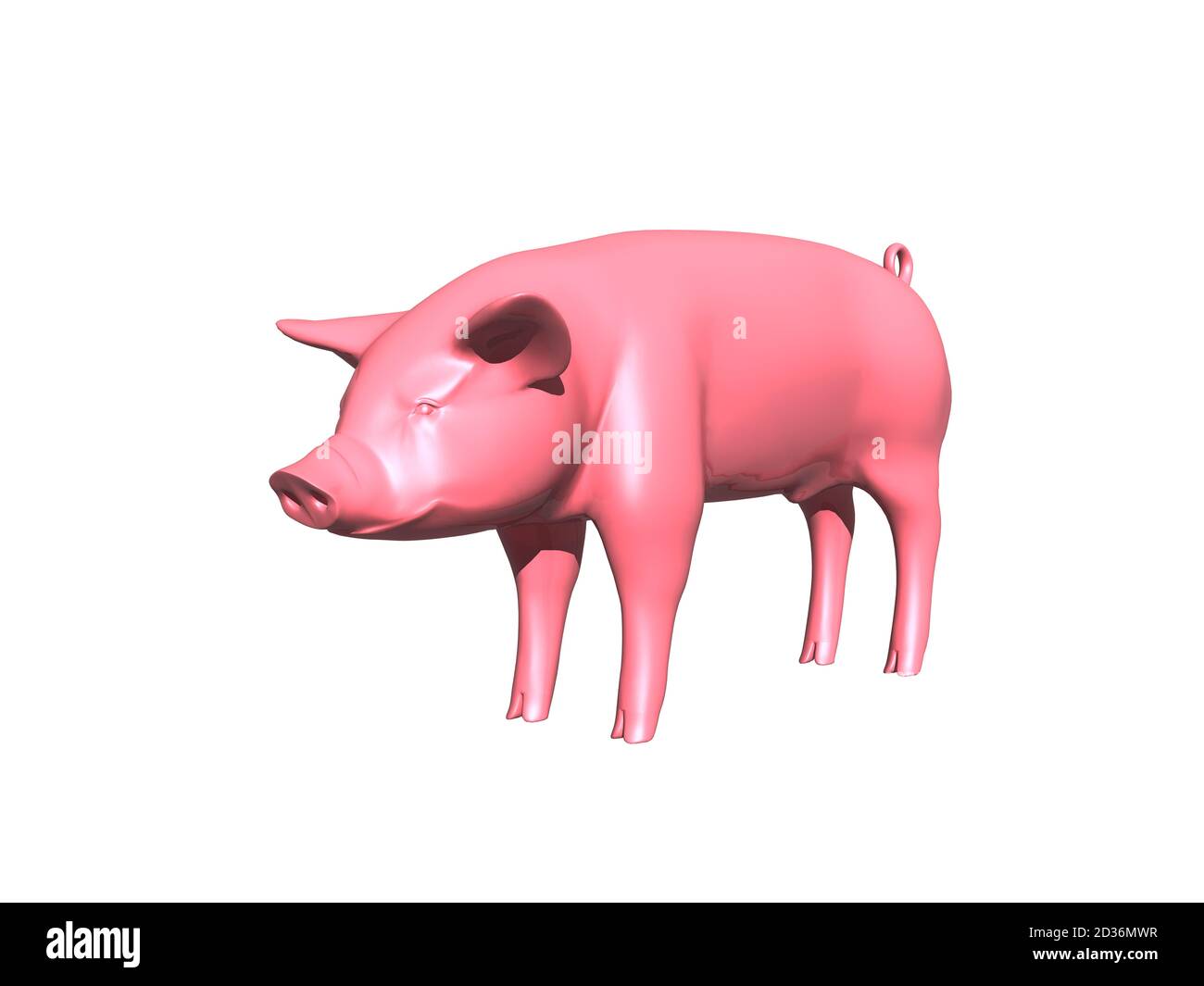 pink pig sniffs around Stock Photo - Alamy