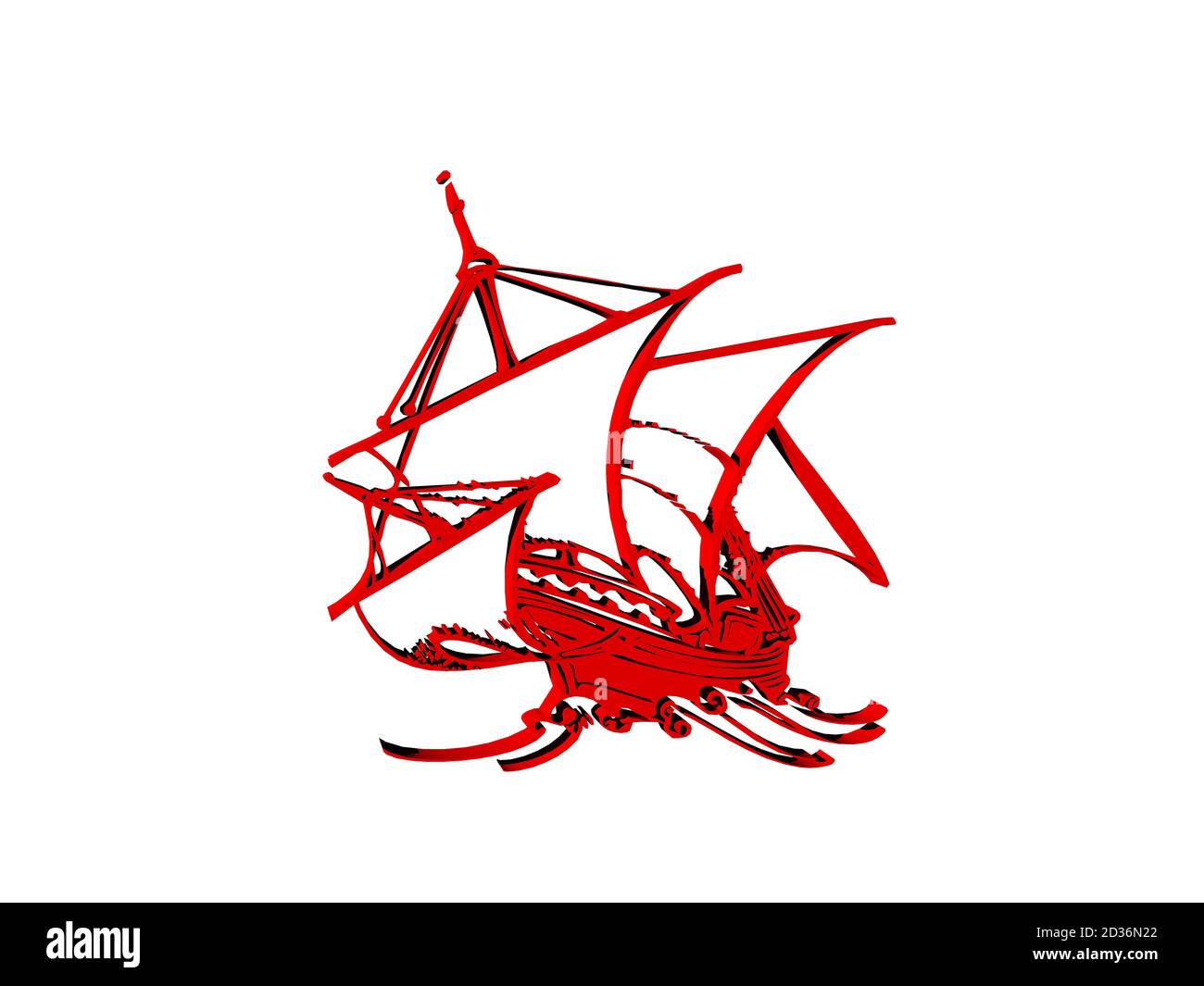 red symbols of ships and yachts Stock Photo - Alamy