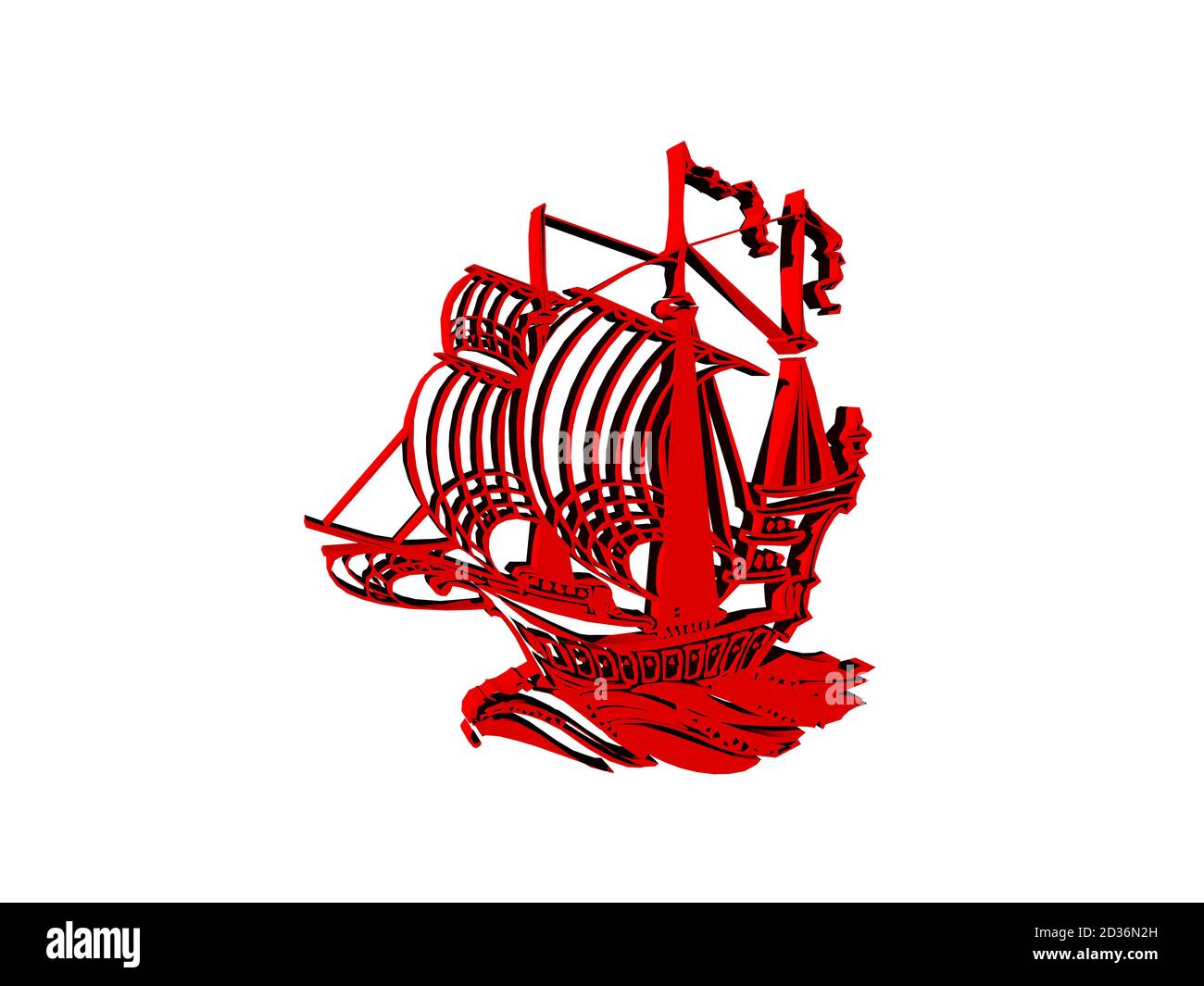 red symbols of ships and yachts Stock Photo - Alamy