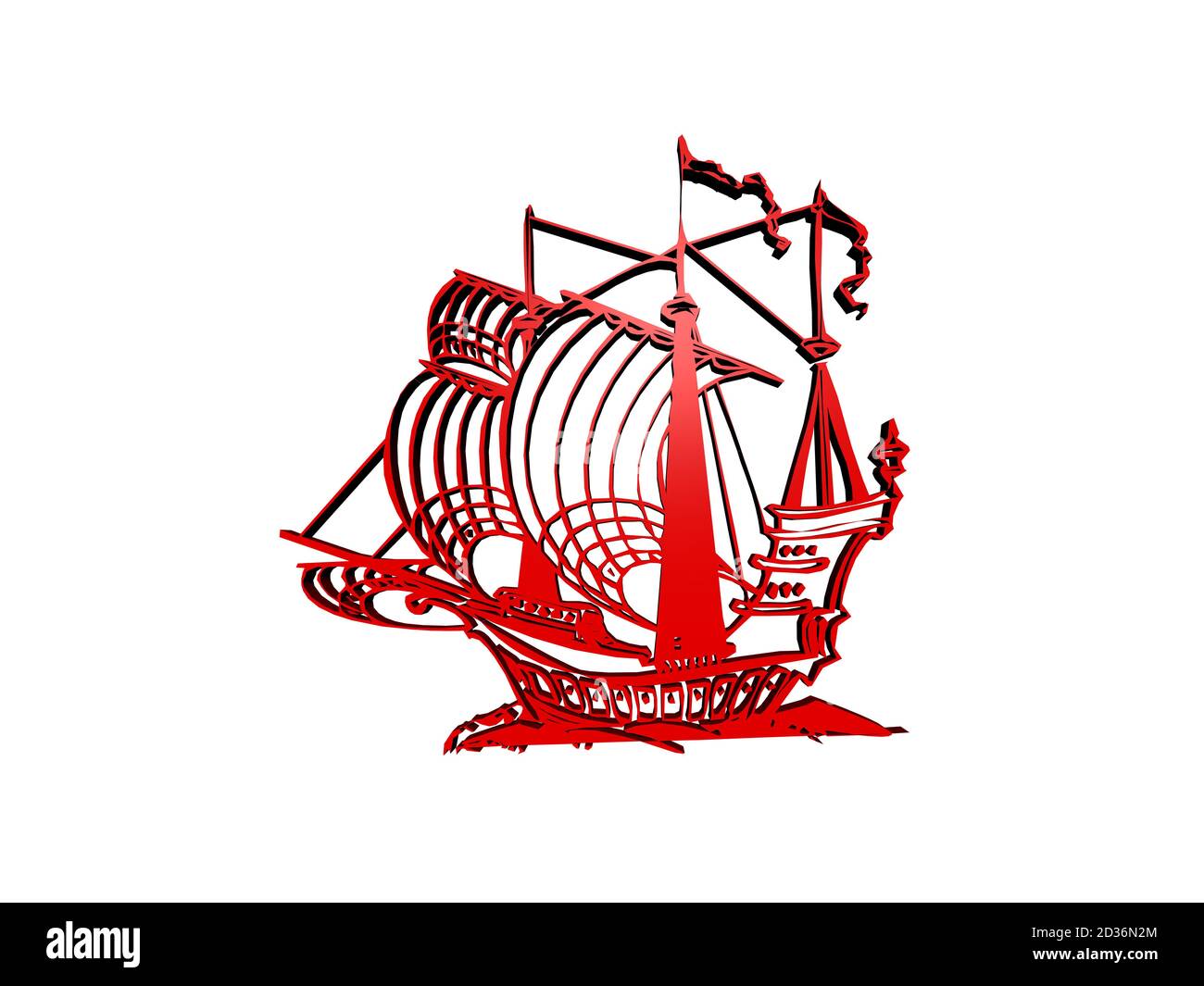 red symbols of ships and yachts Stock Photo - Alamy