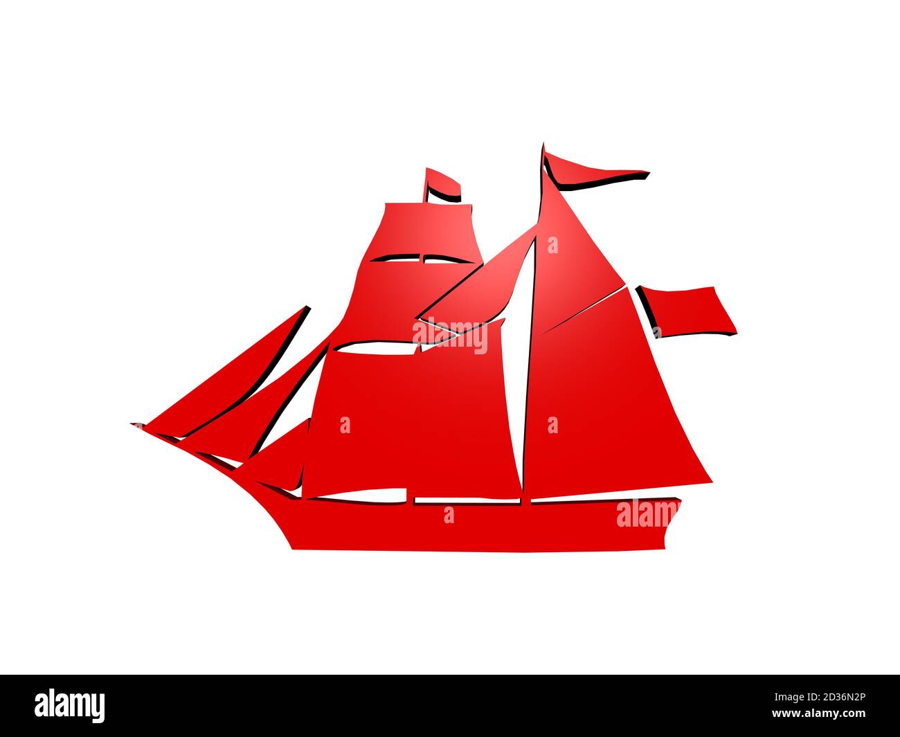 red symbols of ships and yachts Stock Photo - Alamy