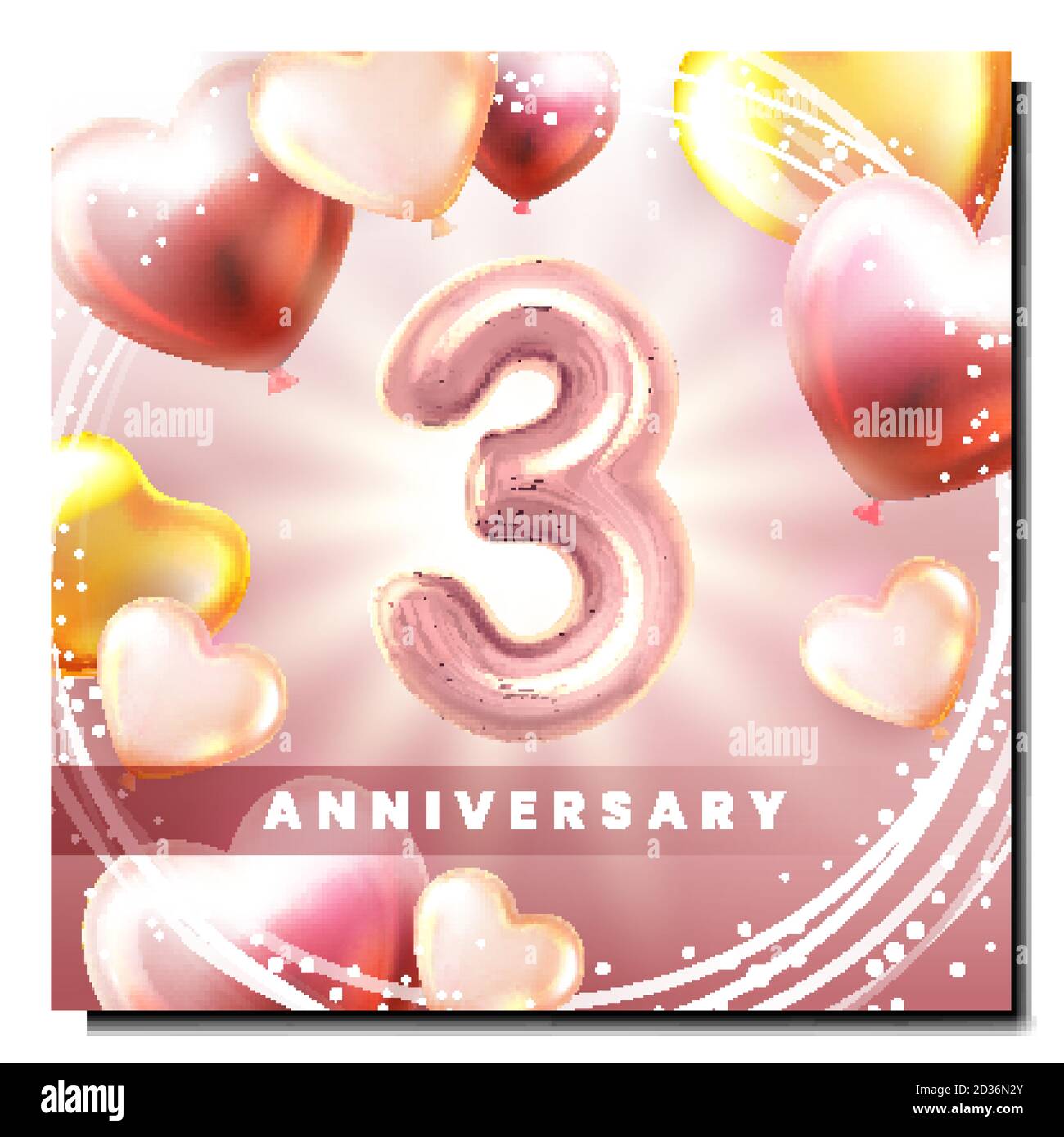 Third 3 Anniversary Creative Promo Poster Vector Stock Vector Image ...