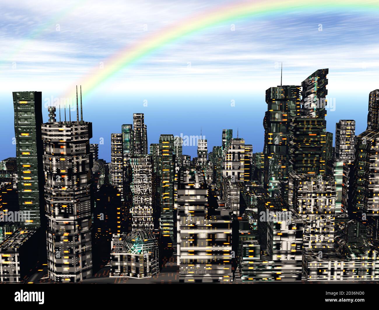 High-rise skyline of a metropolis Stock Photo - Alamy