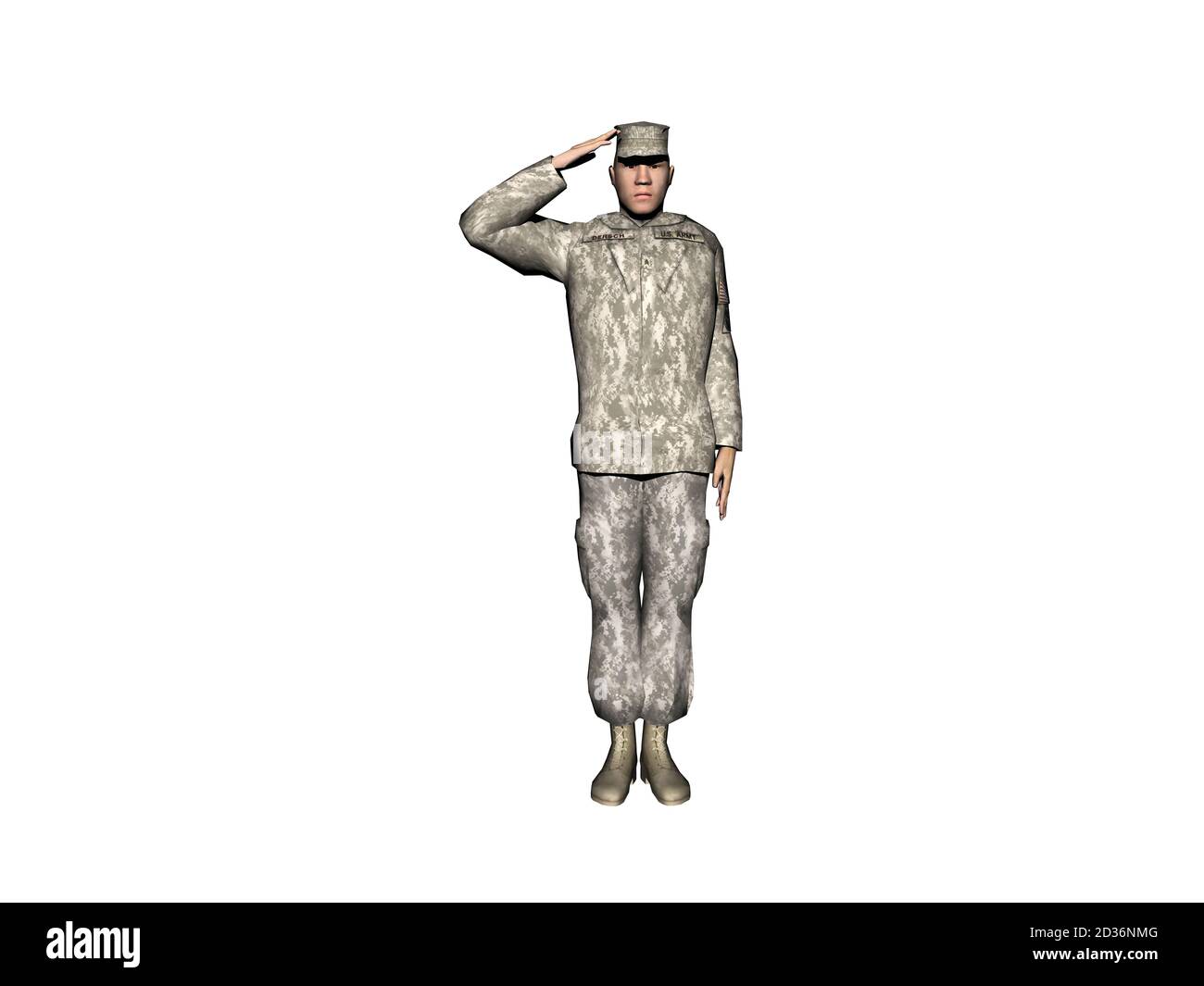 Soldier in uniform salutes Stock Photo - Alamy