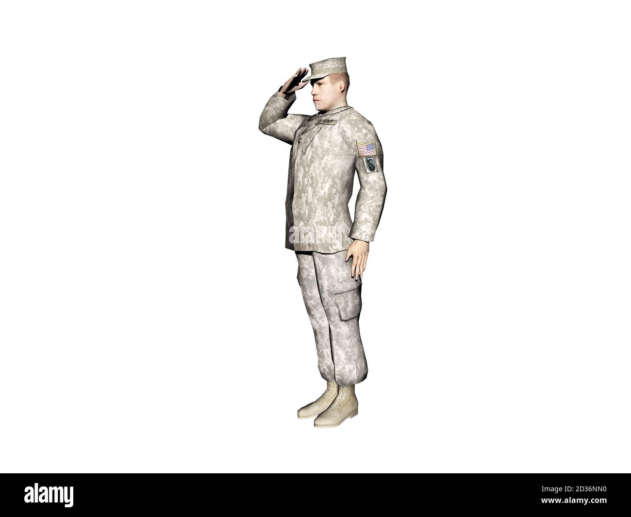 Soldier in uniform salutes Stock Photo - Alamy