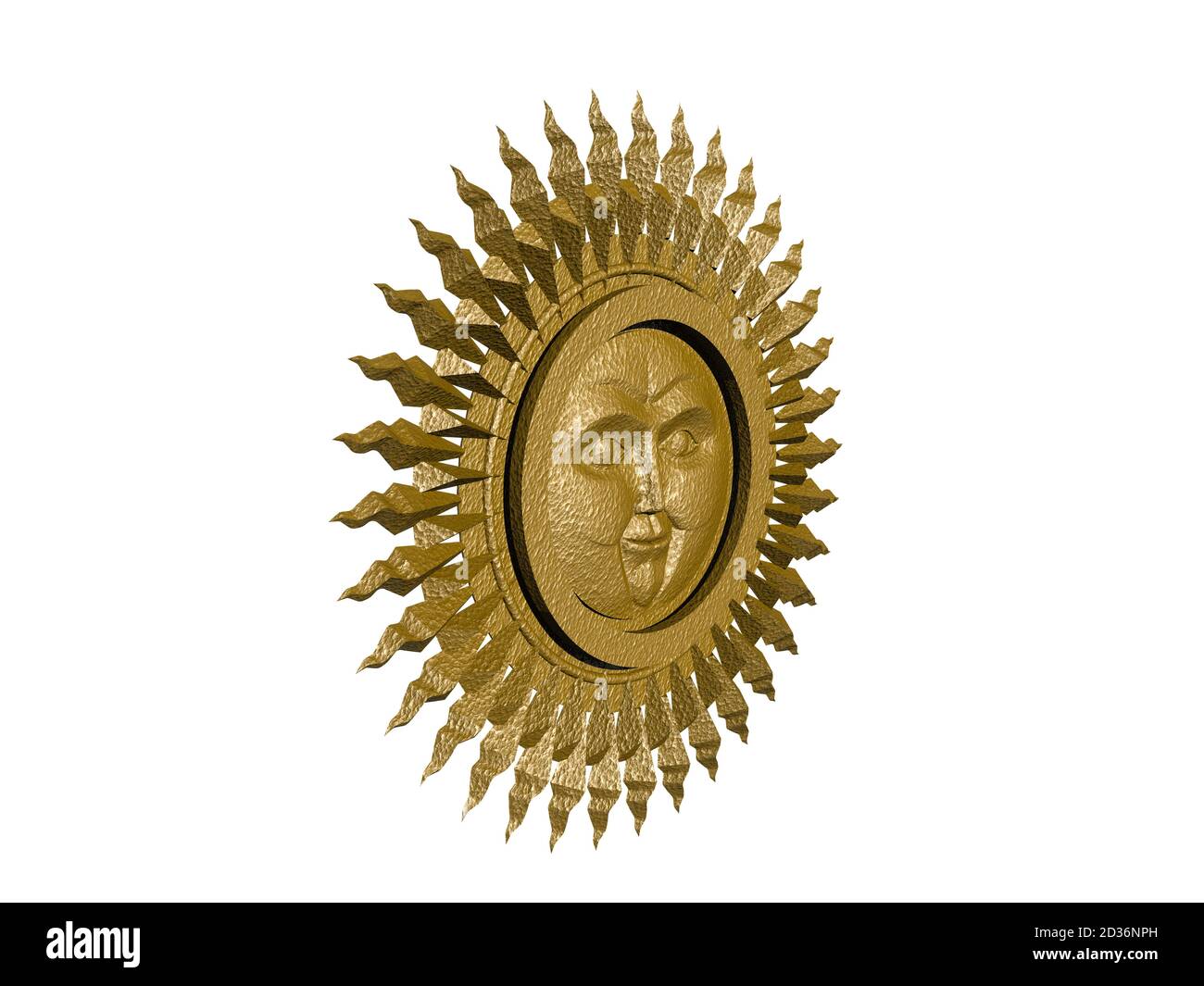 bronze sun as an emblem with rays Stock Photo - Alamy