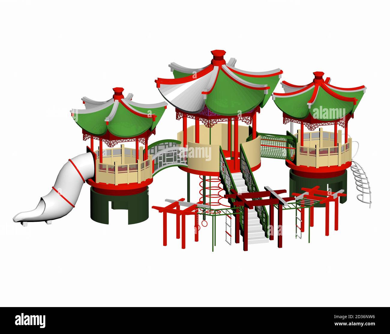 colorful adventure playground for children Stock Photo - Alamy